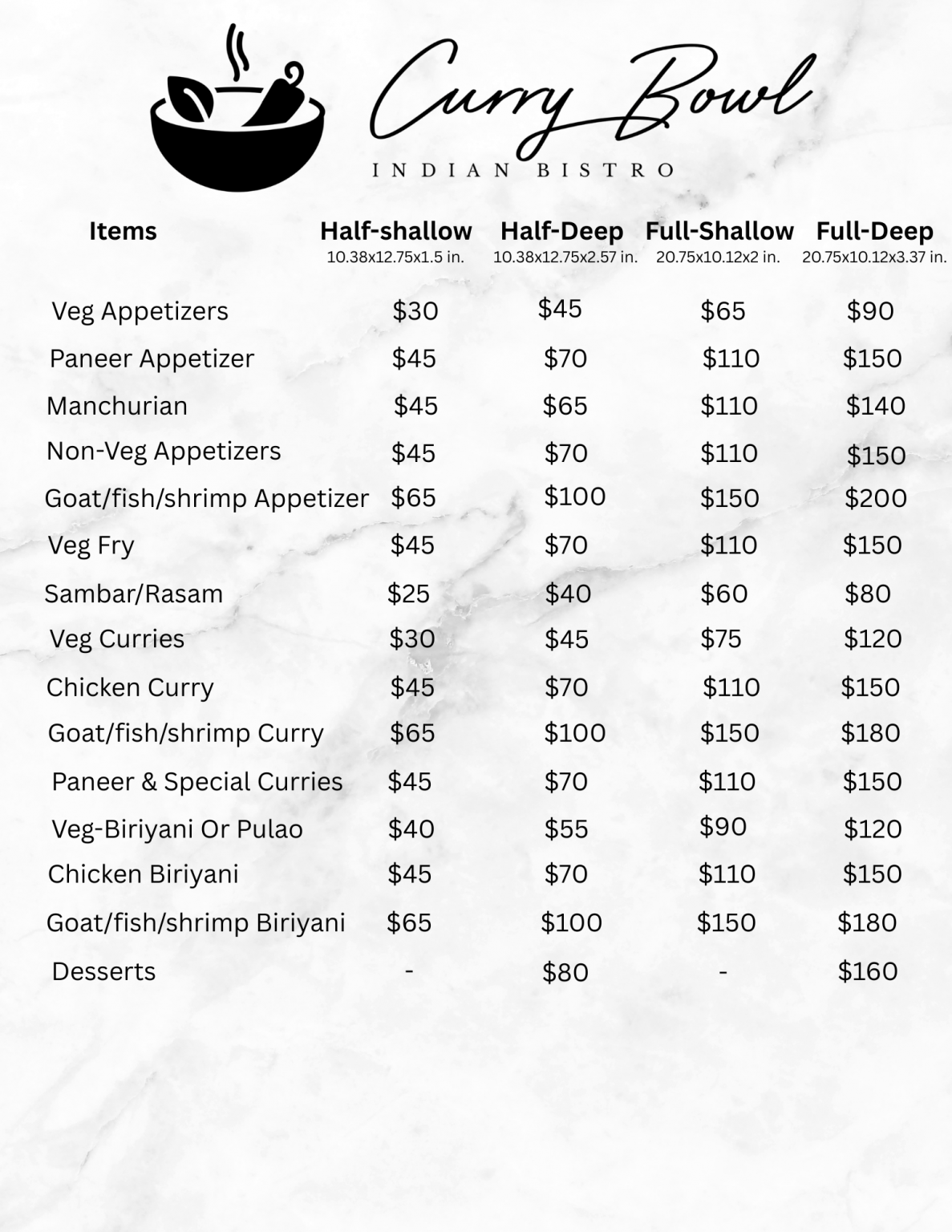 Menu – Curry Bowl Indian Bistro | Authentic Indian Cuisine in El Paso, TX